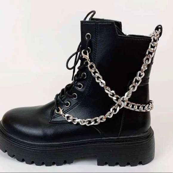 Jewelry | New Lightweight Silver Cuban Link Boot Chains 2 Piece Punk ...